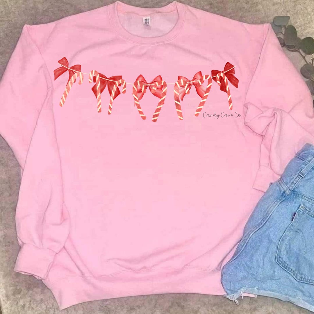 Candy Cane Co. Red Candy Canes Red Bows Christmas Time Watercolor ...