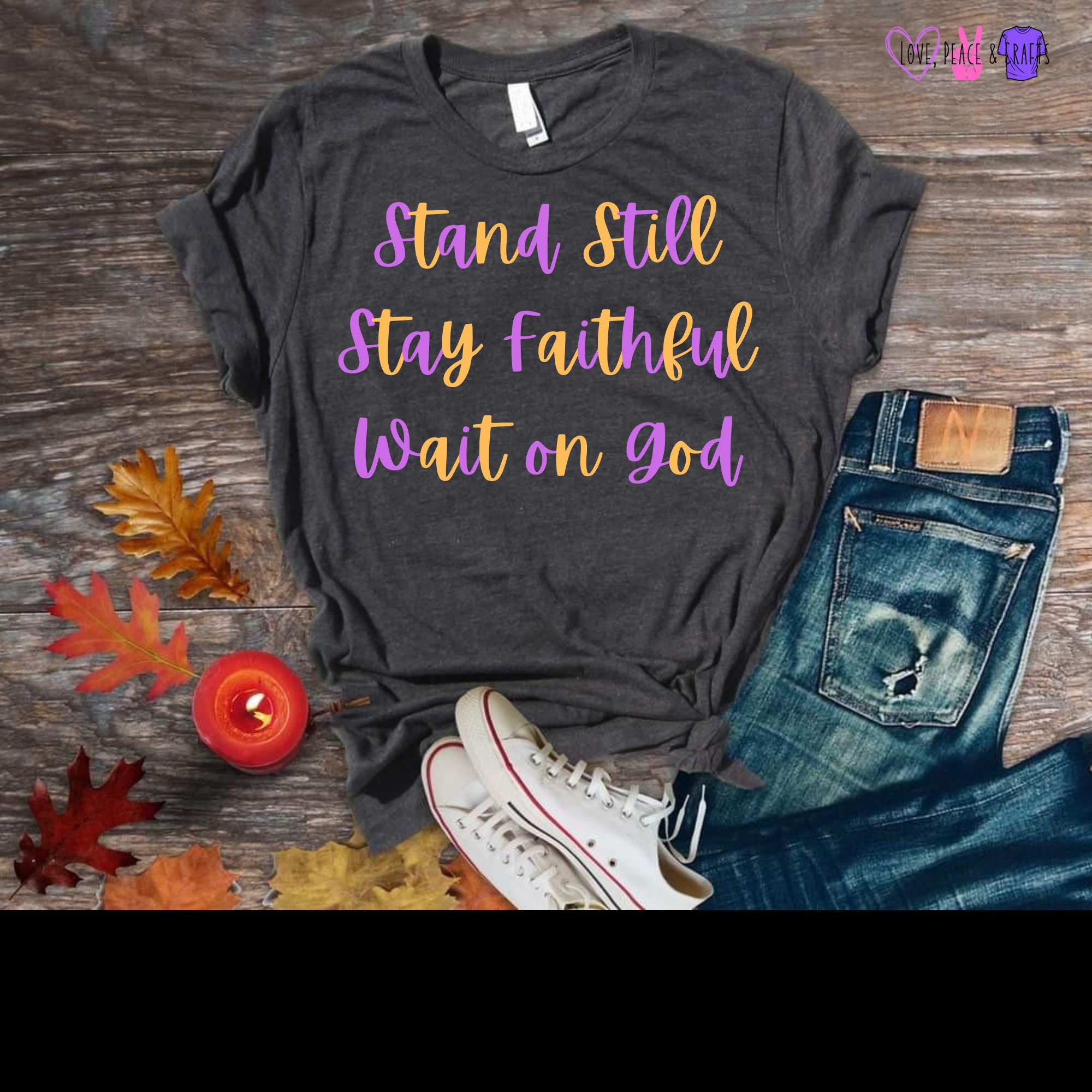 Stand Still- Stay Faithful- Wait on God- PNG- Coral- Purple- Quote ...