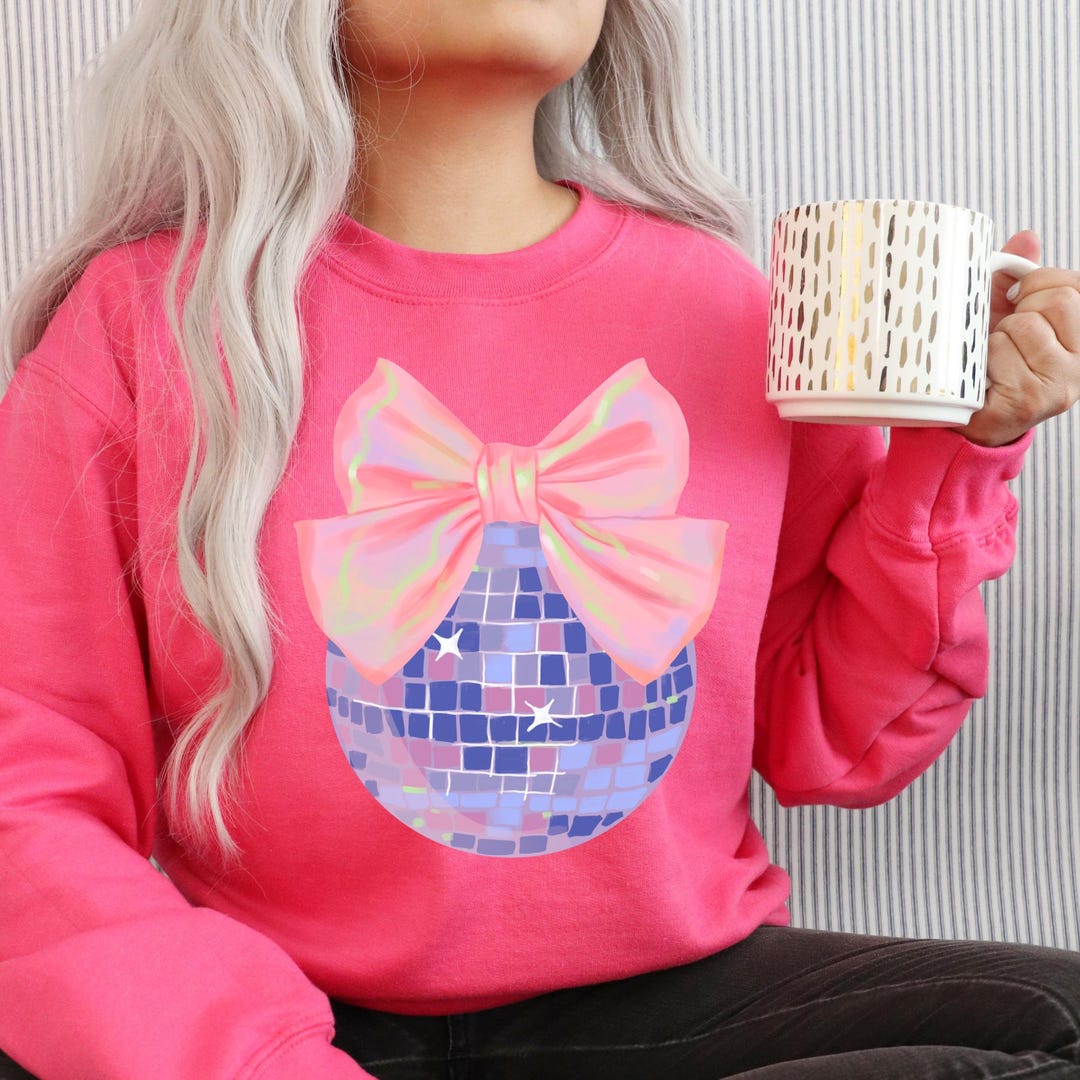 Preppy Disco Ball With Pink Bow: Girly PNG (digital Download) - Etsy
