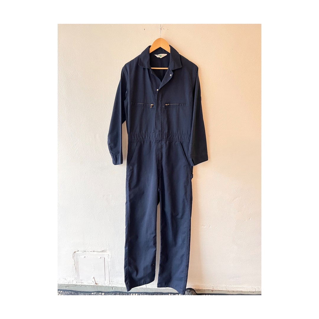 Vintage Key Imperial Coveralls 80s Work Jumpsuit Vintage Blue Cotton ...
