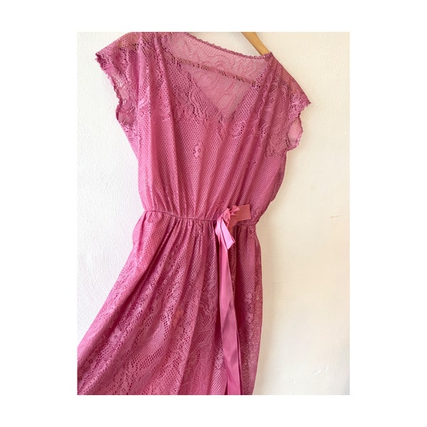 Pink Lace Dress - Etsy