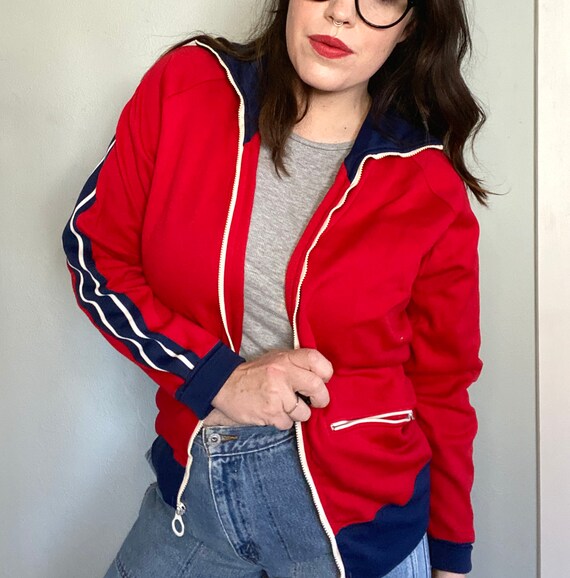 70s Vintage Track Jacket Vintage Zip Up Jacket Retro Track | Etsy