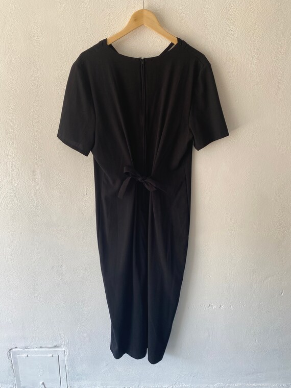 90s Button Up Black Maxi Dress - 90s Black Maxi Dress… - Gem