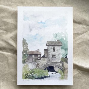 The Bridge House, Ambleside Print | Lake District Watercolour Painting ...