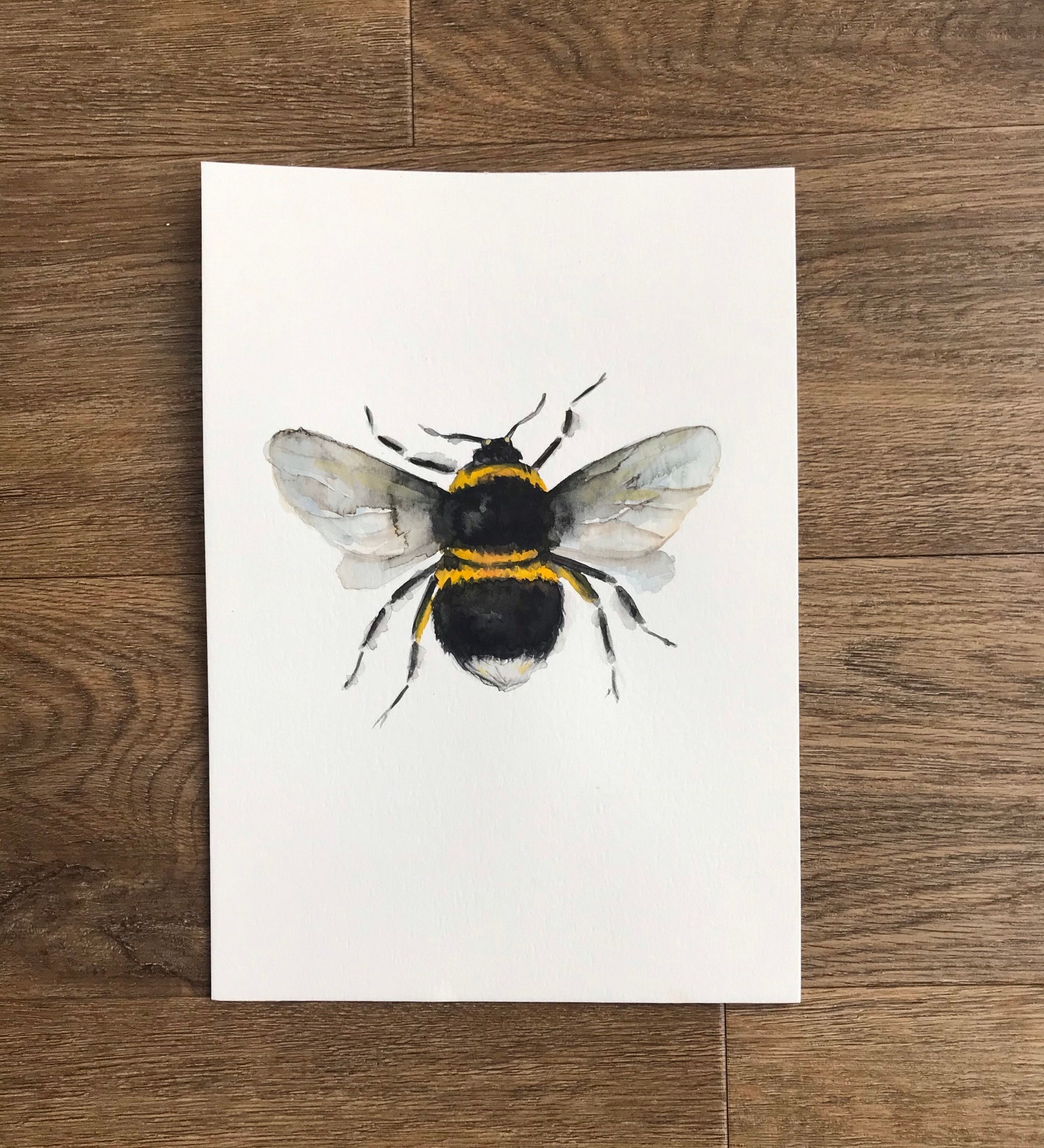 Bee Watercolour Print Bumble Bee Wall Art Painting Bee Artwork A4 and ...