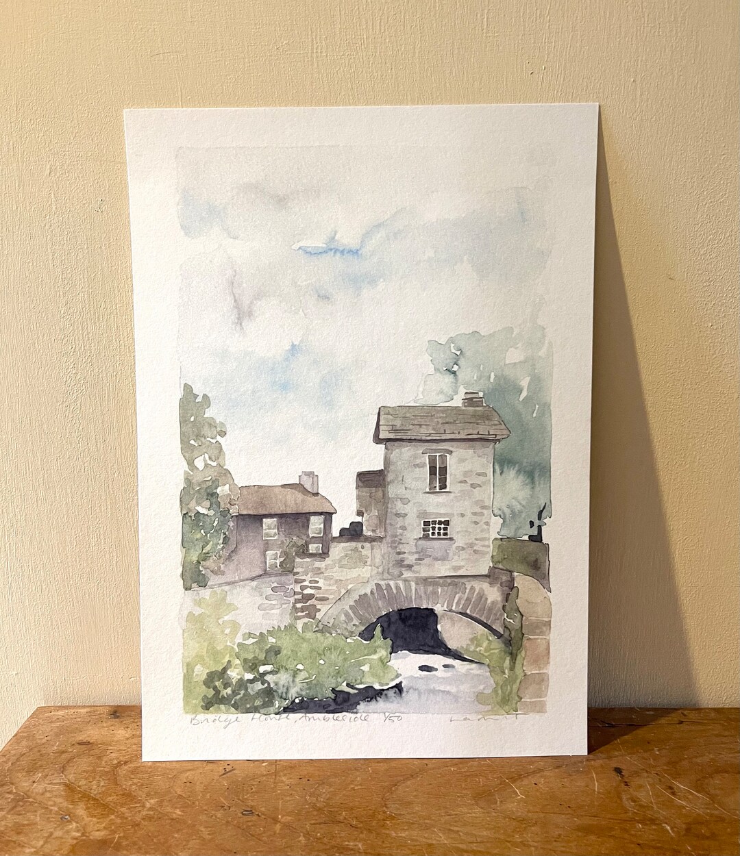 The Bridge House, Ambleside Print Lake District Watercolour Painting ...