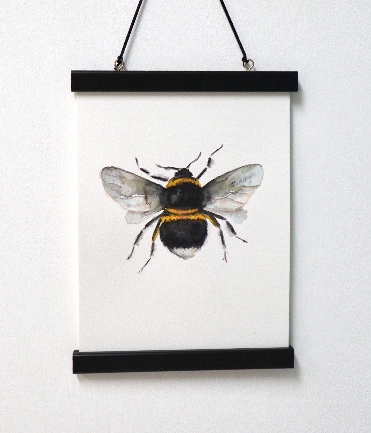 Bee Watercolour Print Bumble Bee Wall Art Painting Bee | Etsy