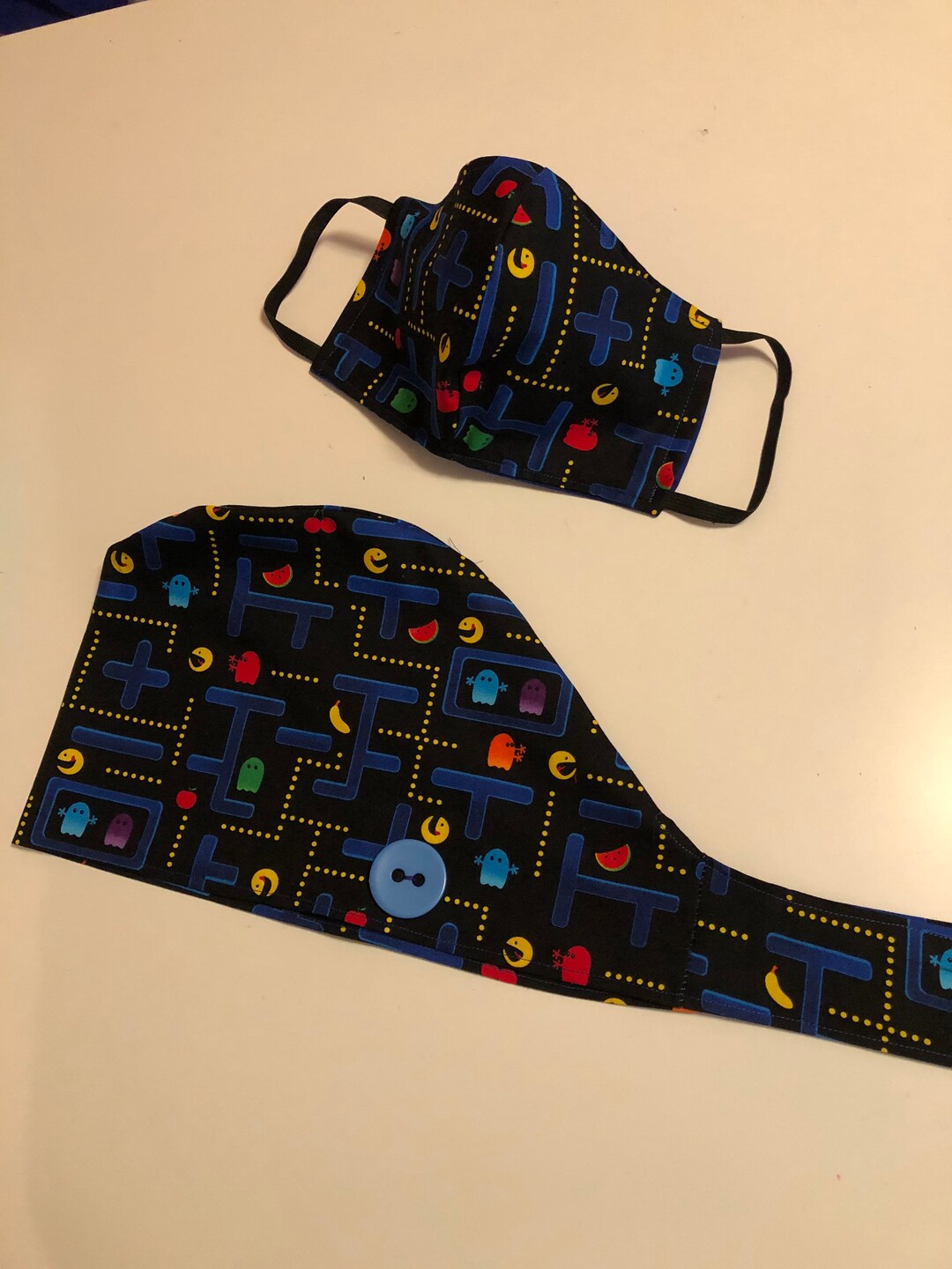 Nurse Cap With Button and Matching Face Mask/face Mask With Matching ...