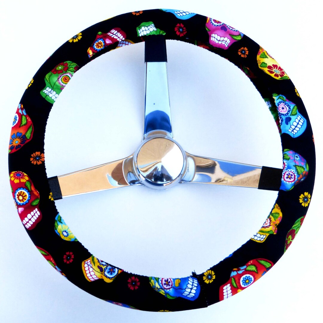 Tossed Skulls Day of the Dead Skulls Steering Wheel Cover - Etsy