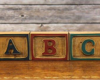 Abc blocks | Etsy