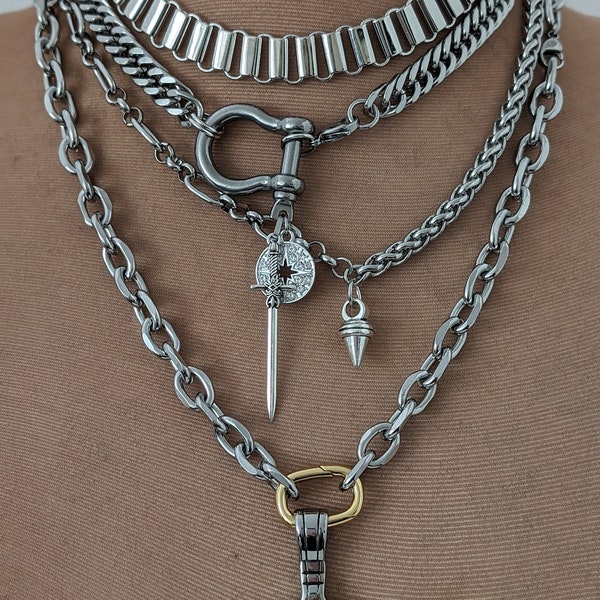 Multi Chain Necklace - Etsy