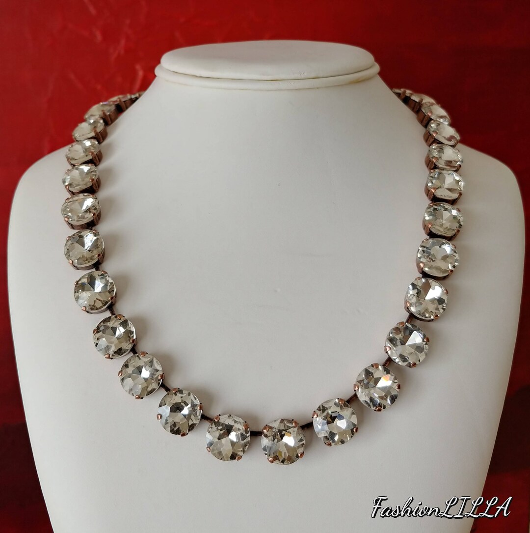 Collier de serrage en cristal autrichien taillé dans une ancienne mine ...