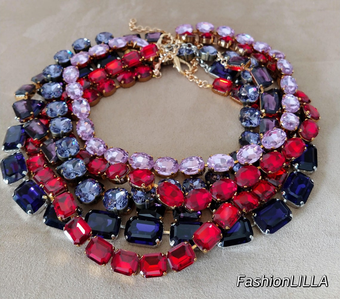 Anna Wintour Necklaceamethyst Tanzanite Violet Ruby Crystal | Etsy Canada