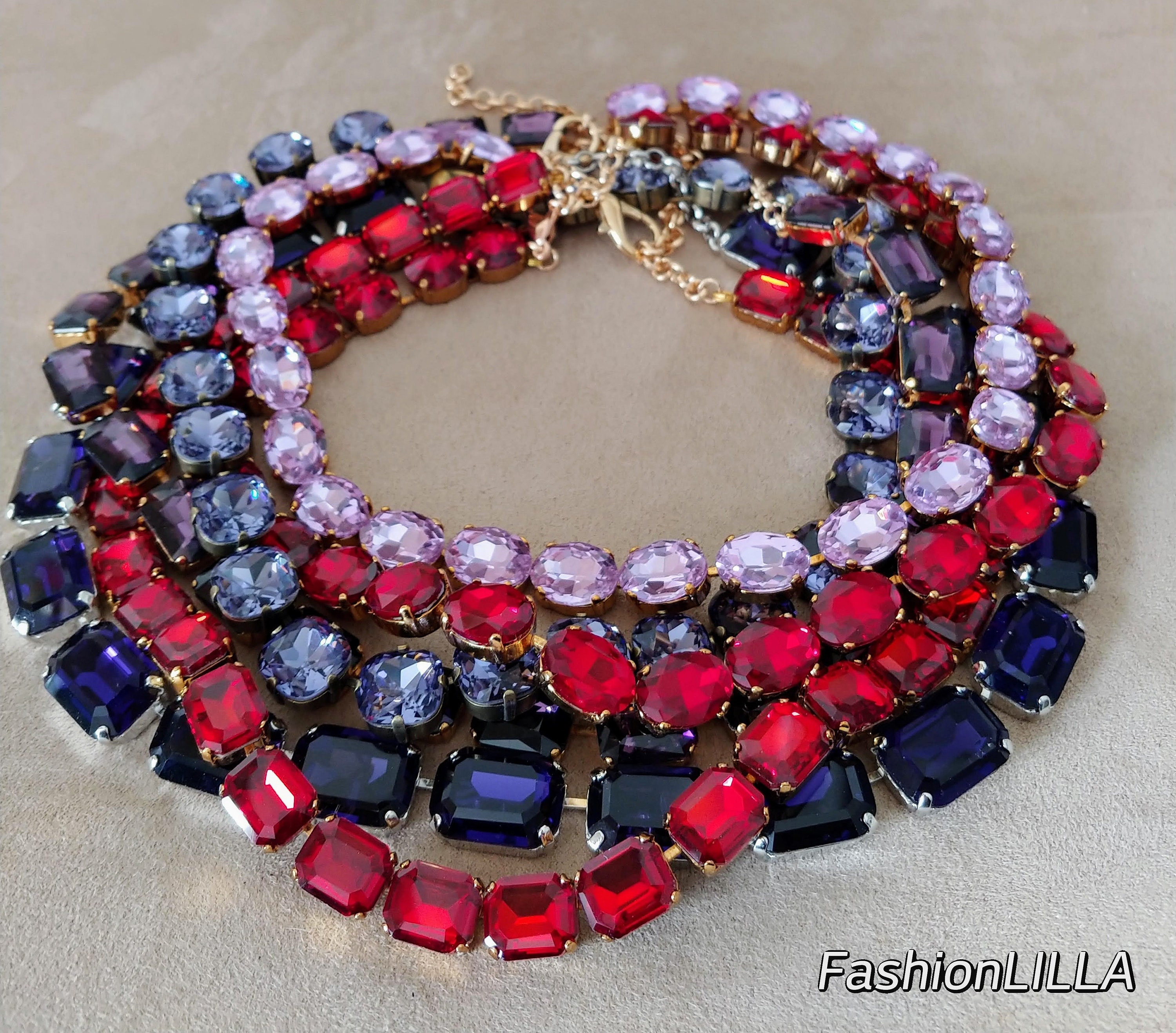 Anna Wintour Necklaceamethyst Tanzanite Violet Ruby Crystal - Etsy Canada