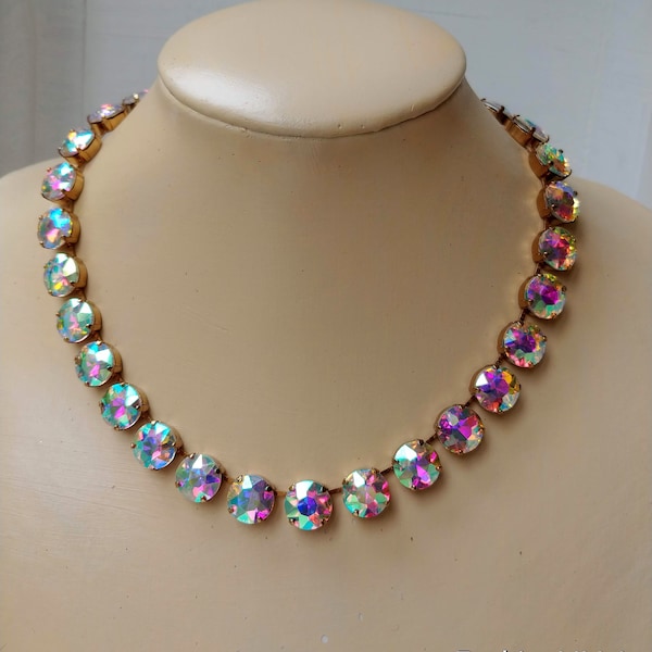 Ab Crystal Necklace - Etsy