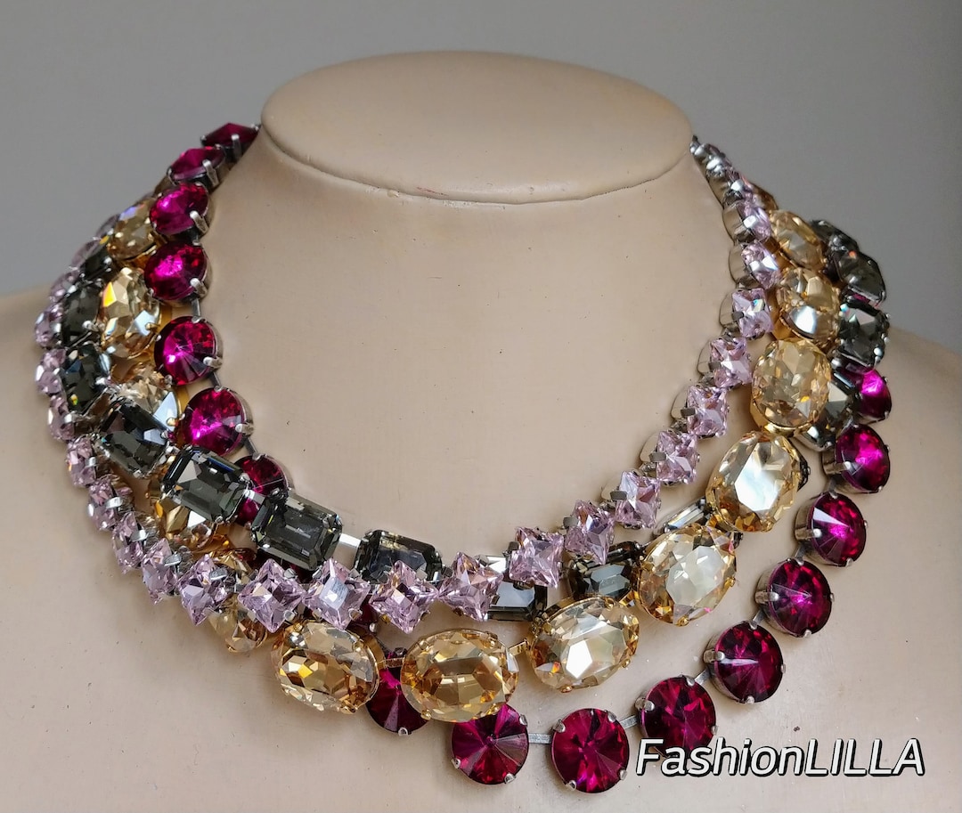 Swarovski Crystal Statement Necklace: Anna Wintour Style - Etsy Canada