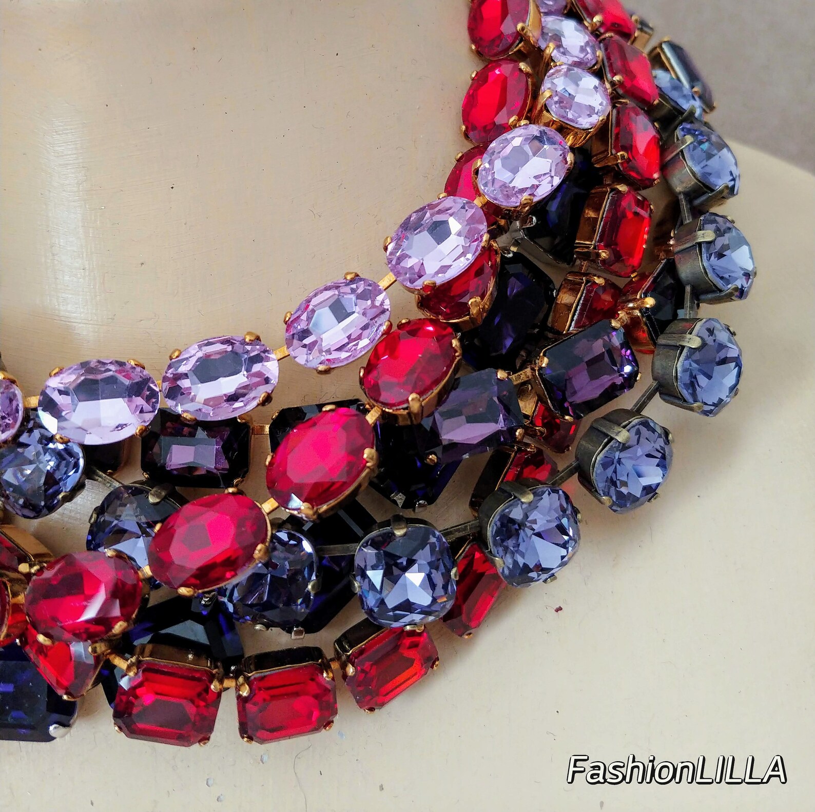 Anna Wintour Necklaceamethyst Tanzanite Violet Ruby Crystal - Etsy Canada