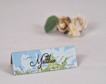 Travel Themed Wedding Place Cards With World Map Name Cards, Escort ...