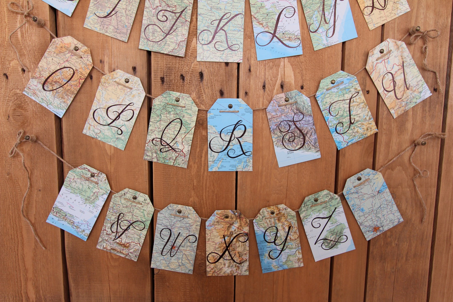Map Bunting Destination Wedding Decoration - Etsy