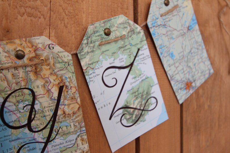 Map Bunting Destination Wedding Decoration - Etsy