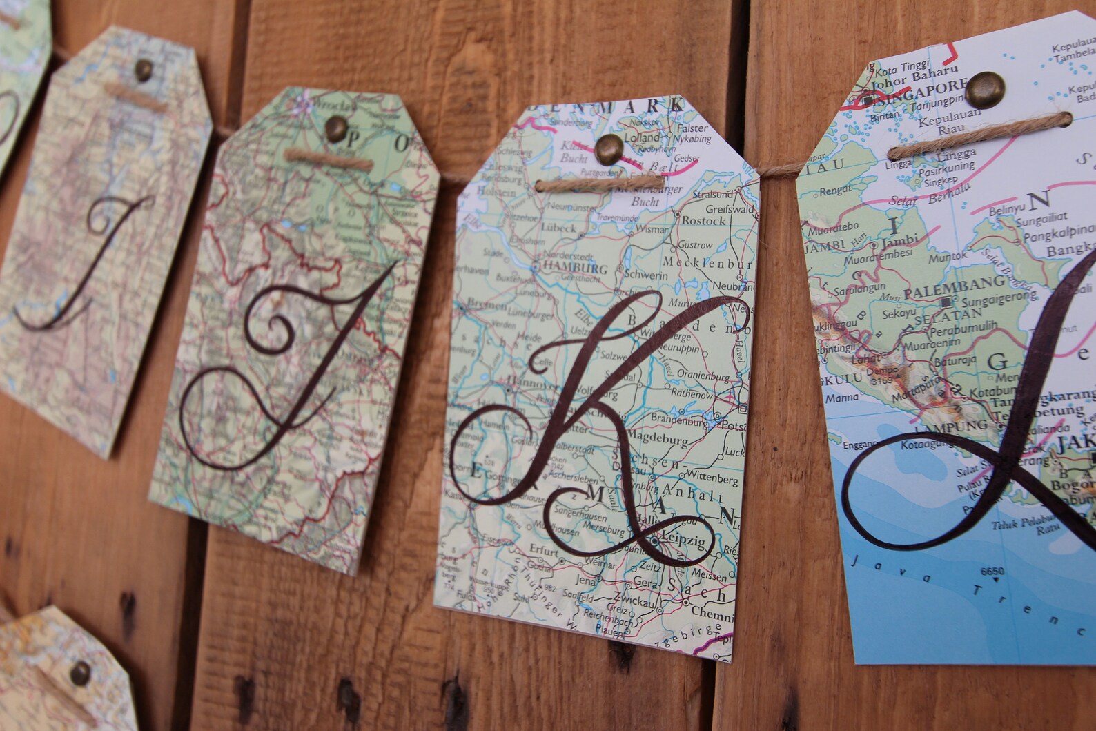 Map Bunting Destination Wedding Decoration - Etsy