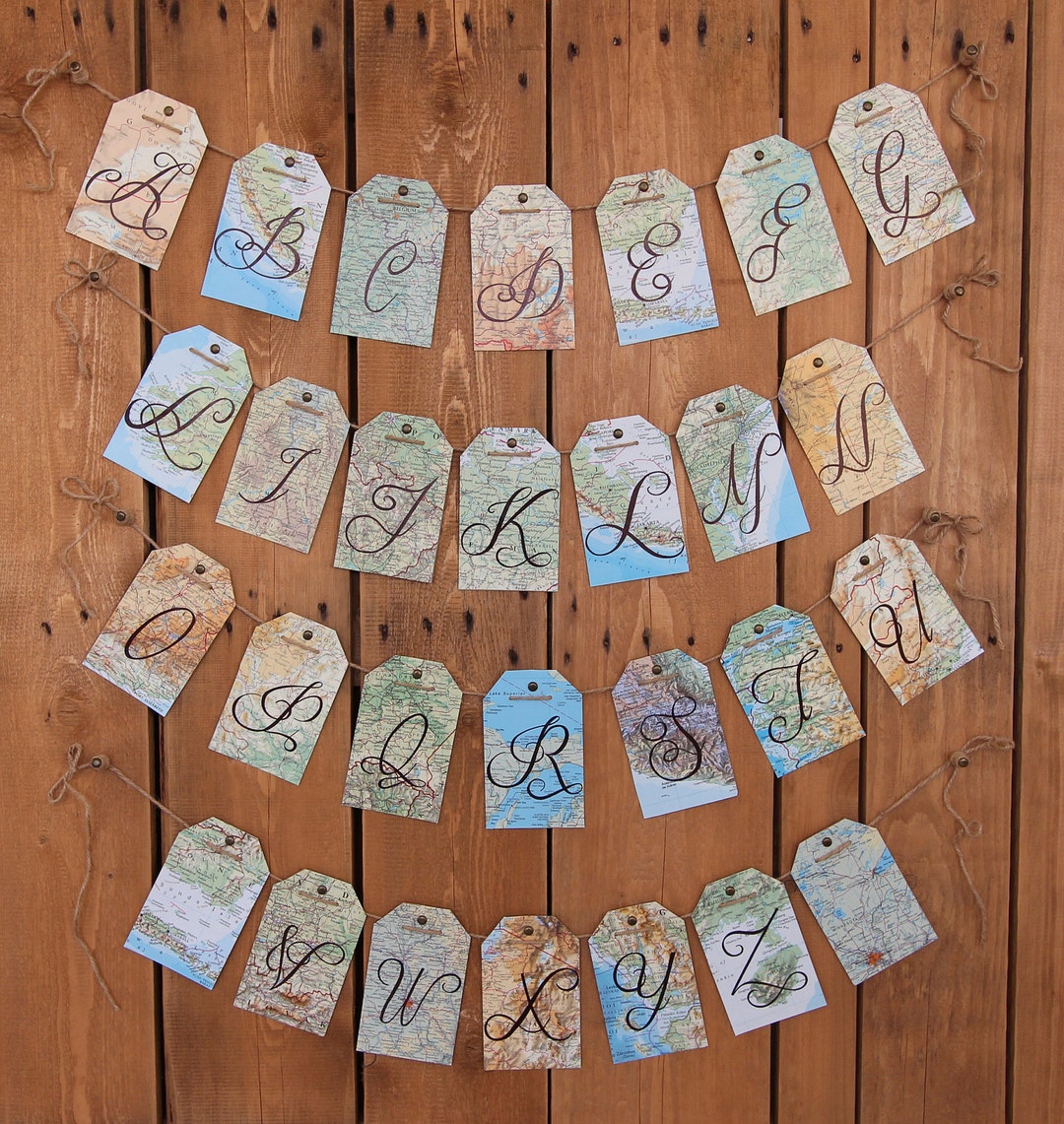 Map Bunting Destination Wedding Decoration - Etsy