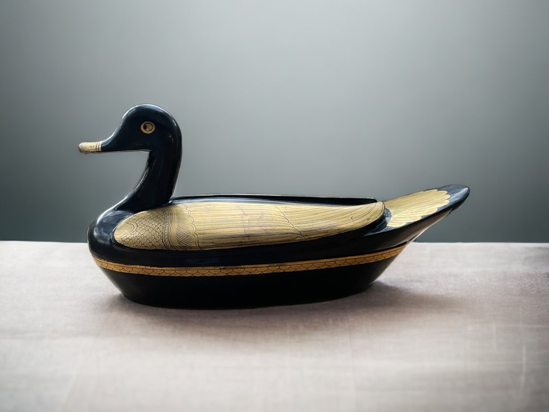 Lacquered Burmese Wooden Duck Box - Etsy