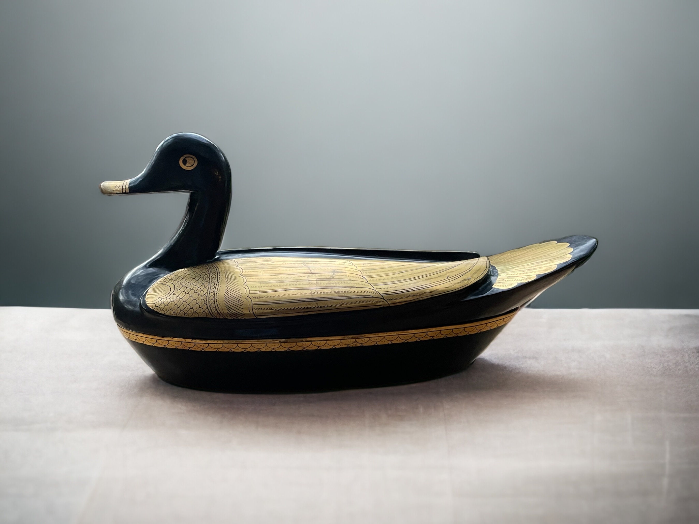 Lacquered Burmese Wooden Duck Box - Etsy