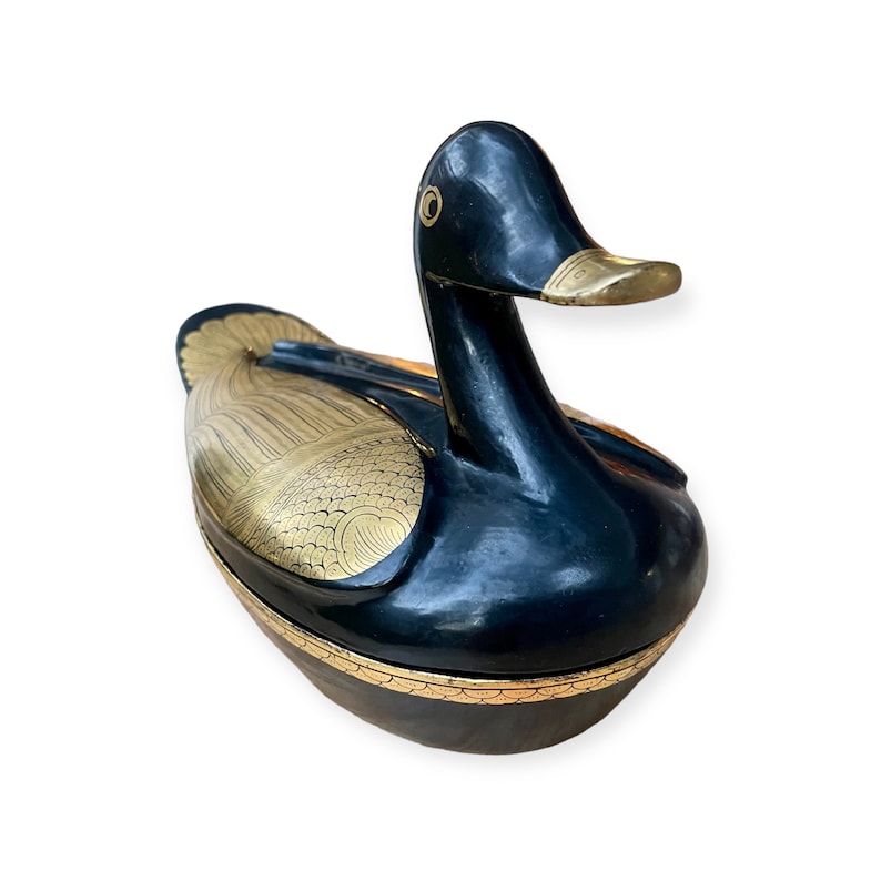 Lacquered Burmese Wooden Duck Box - Etsy