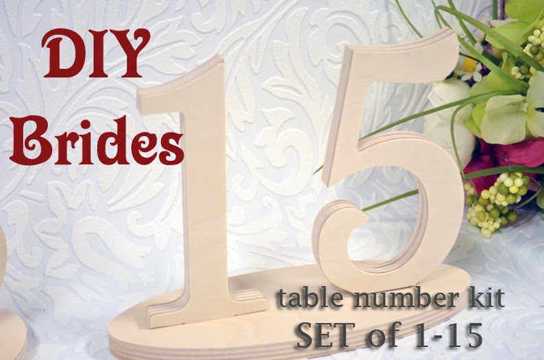 Wooden Table Numbers DIY Do It Yourself Wedding Table Number - Etsy