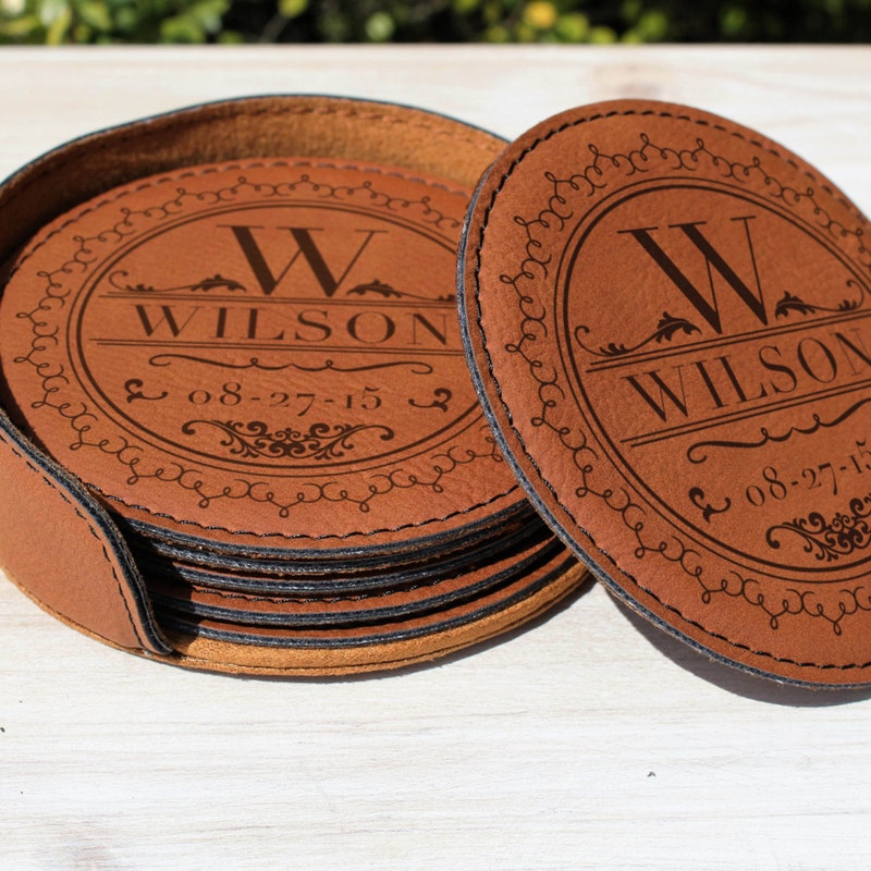 Leather Coasters - Etsy