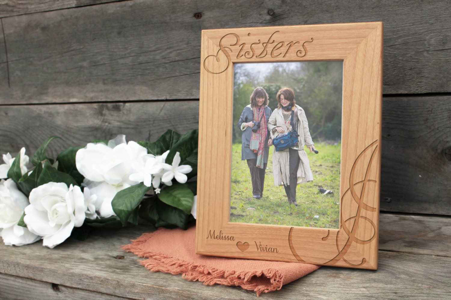 Personalized Sisters Picture Frame, Wood Frame, Birthday Gift, Name ...