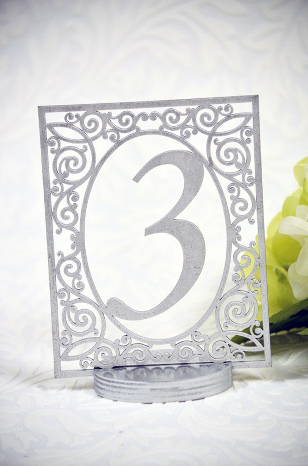 Silver Wedding Table Numbers Centerpiece Custom Numbers Cake Topper ...