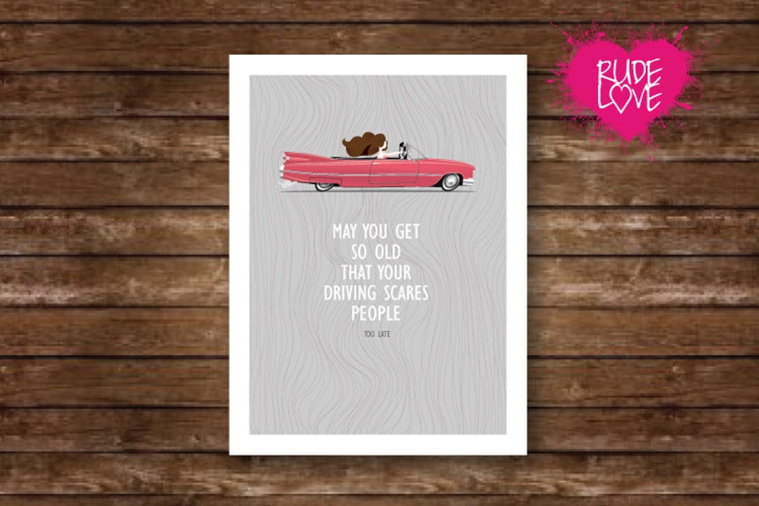 Funny Birthday Card, for Her, Driving, Happy Birthday Card, Just ...