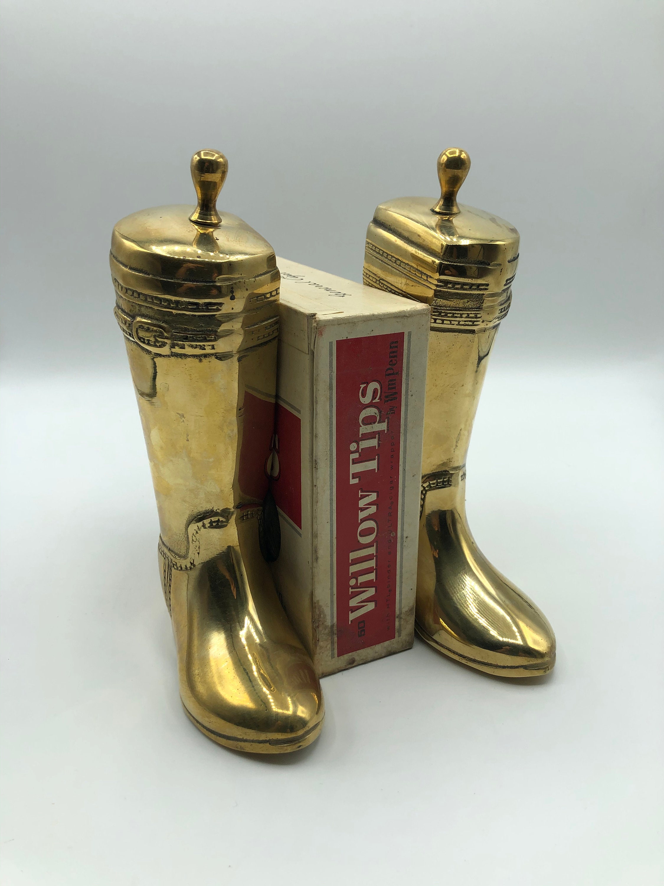 Brass Cowboy Boots Bookends Vintage Heavy Gold Country Western | Etsy