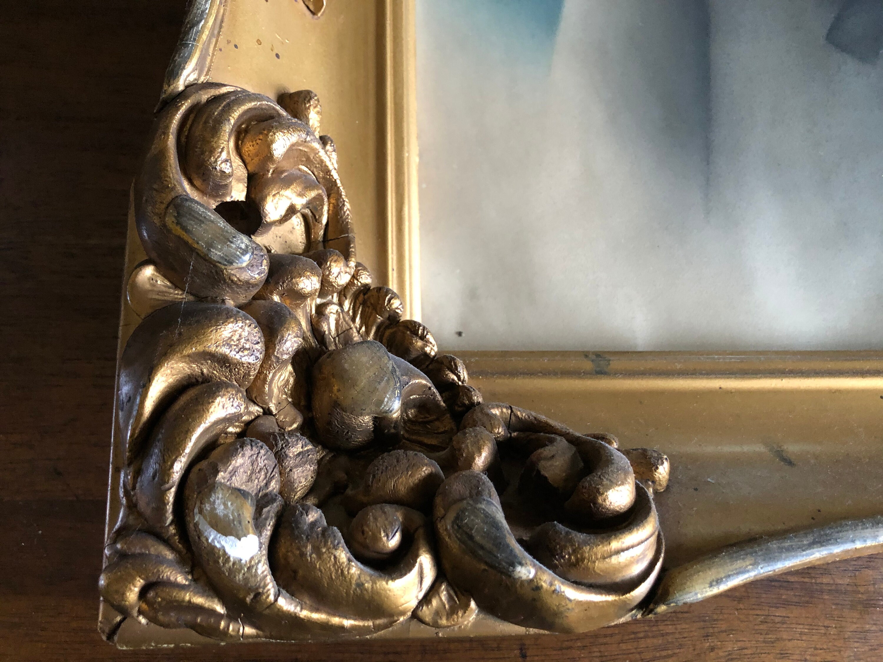 Antique Colored Photo Gold Gesso Frame Vintage Art Wall Decor - Etsy