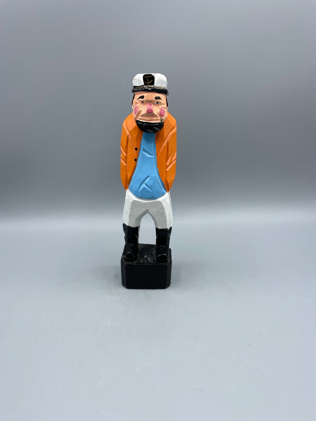 Vintage Carved Wood Sea Captain Figurine, Nautical Decor - Etsy