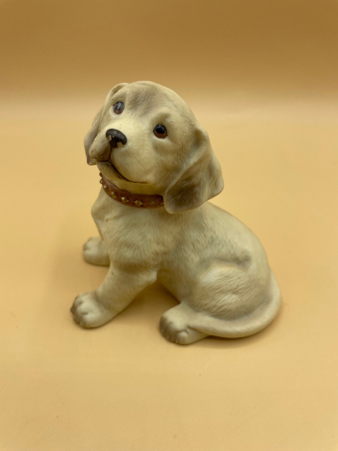 Porcelain Yellow Lab Puppy Figurine Vintage Dog Statue Knick Knack Pet ...