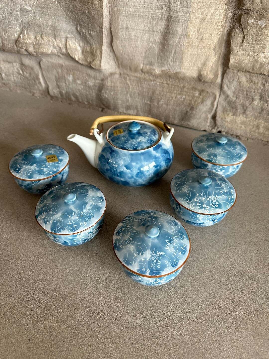 Vintage Japanese Arita Ware Masayoshi Room Tea Set 5 Cups Teapot ...