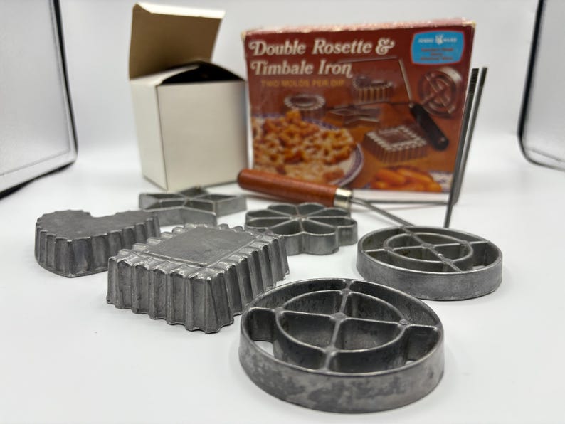 Vintage Scandinavian Double Rosette Iron Flower Rosette Molds Swedish ...