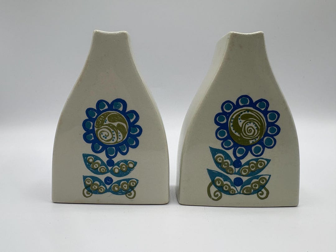 Vintage Figgjo Flint Turi Design Tor Viking Blue White Flower Salt and ...
