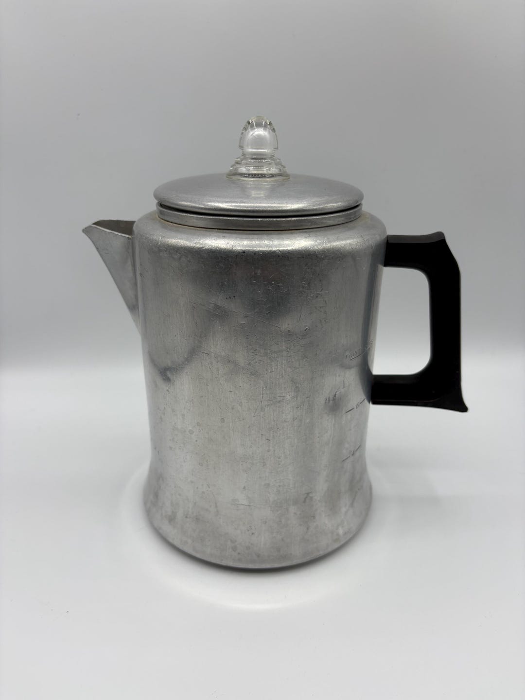 8 Cup Vintage Aluminum Coffee Percolator Metal Camping Coffeepot ...