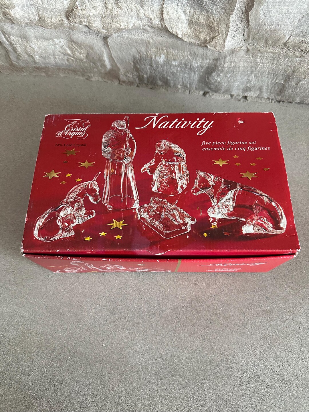 Vintage 24% Lead Crystal Nativity Scene, 5-piece Set, Made in France ...