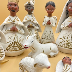 Vintage Mexico Pottery Nativity Set Mexican Folk Art Christmas ...