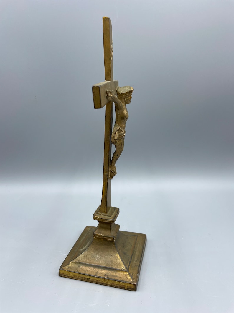 Vintage Metal Alter Cross Jesus Christ Crucifixion Tabletop - Etsy