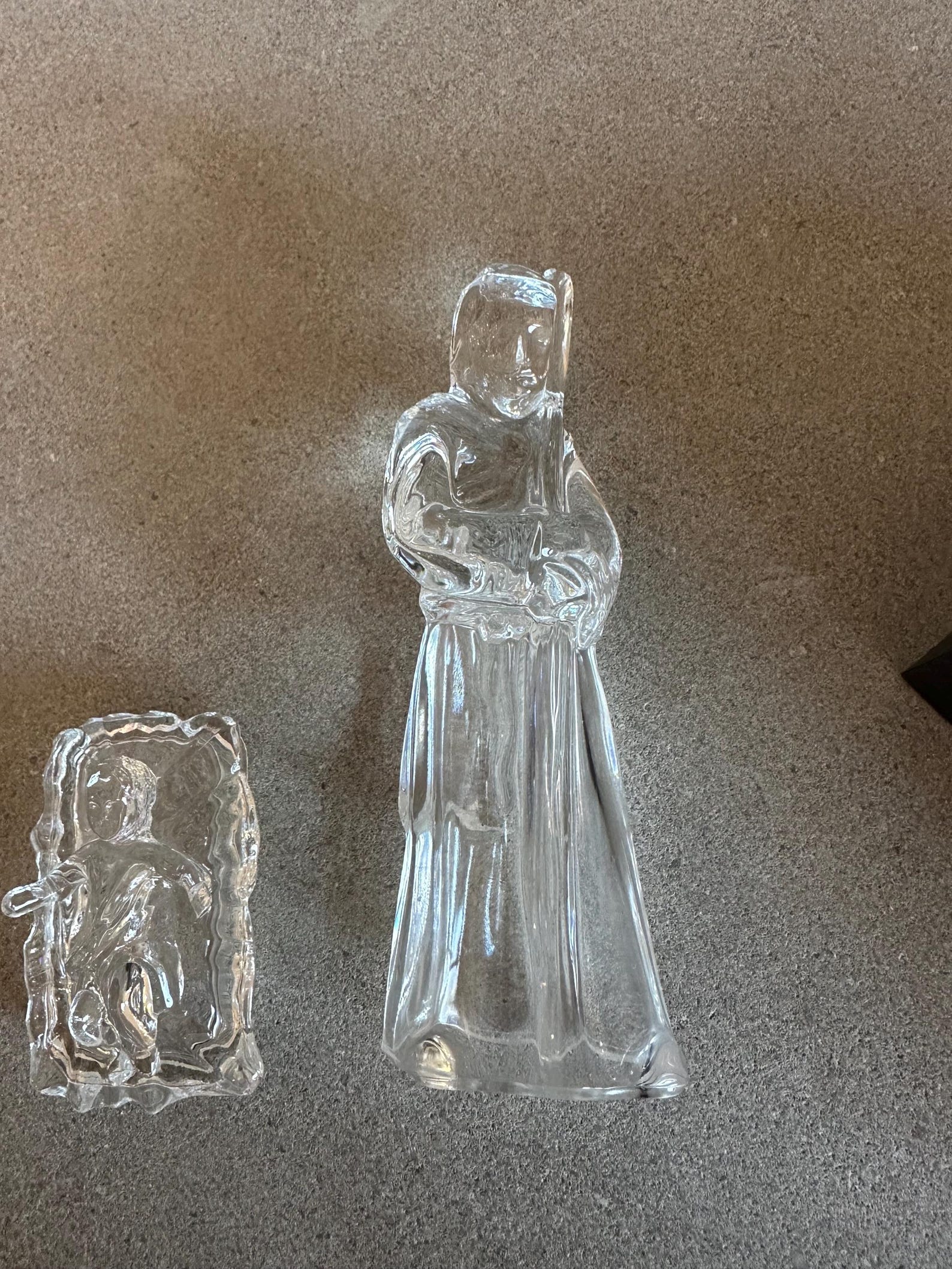 Vintage Clear Glass Nativity Scene Large 4 Piece Lead Crystal Set ...