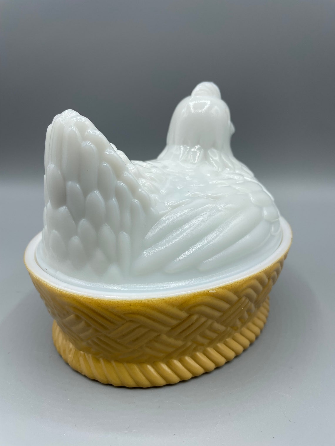 Avon Hen on Nest Chicken Covered Dish 1970s Milk Glass - Etsy
