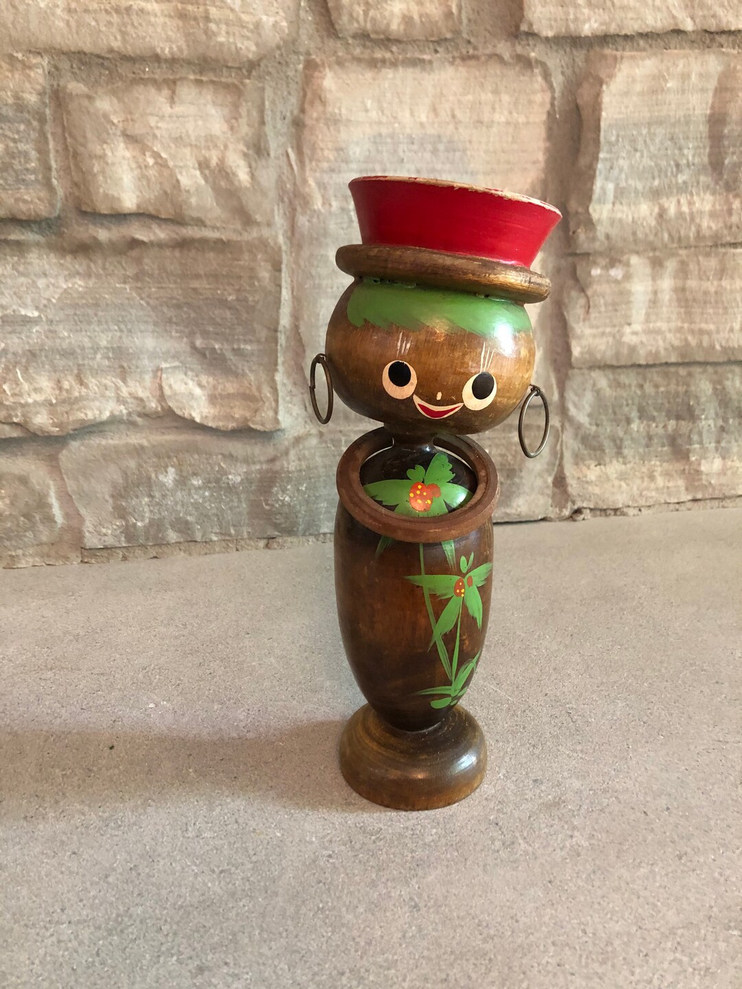 Vintage Island Wooden Bobblehead Figurine Wood Tropical Bobble Head ...