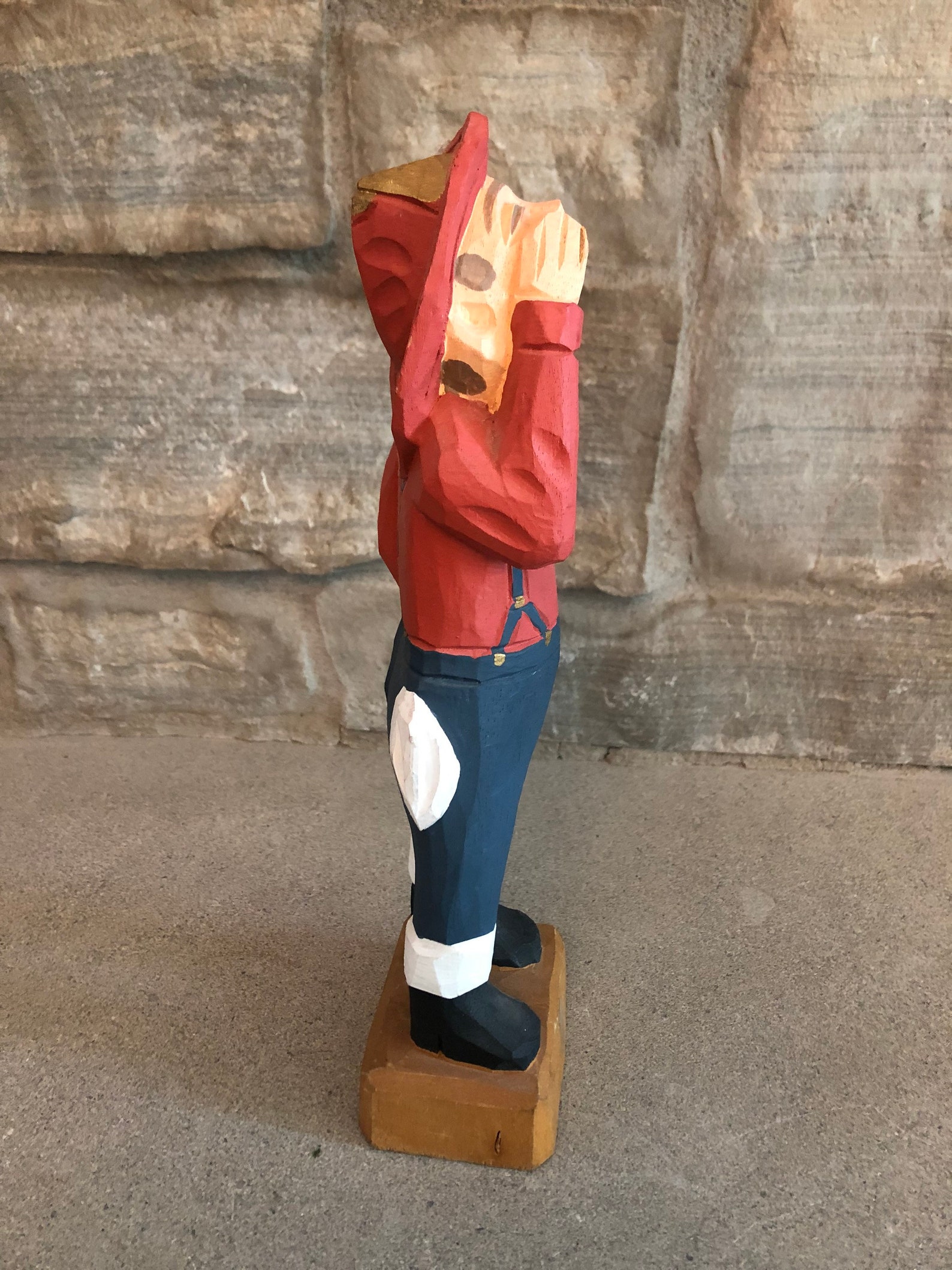 Flat Plane Wood Carving Fireman Wood Figurine Hand Carved - Etsy