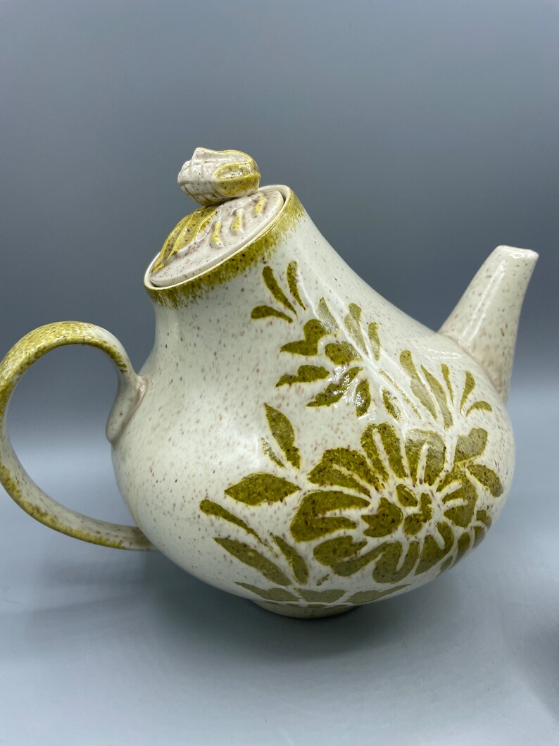 Vintage Damask Red Wing Unique Shape Ceramic Teapot and - Etsy